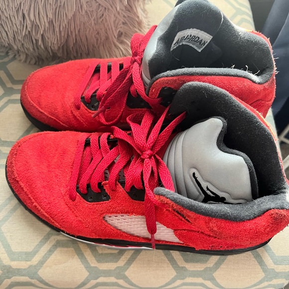 Jordan | Shoes | Jordan 5s Red Suede Have Some Marks On Them Does Not ...